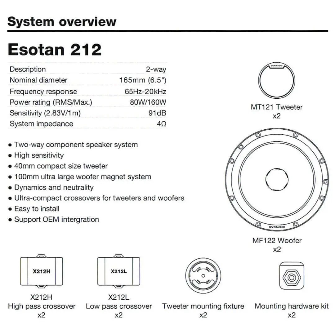 Dynaudio Esotan 212 2-Way Car Audio System